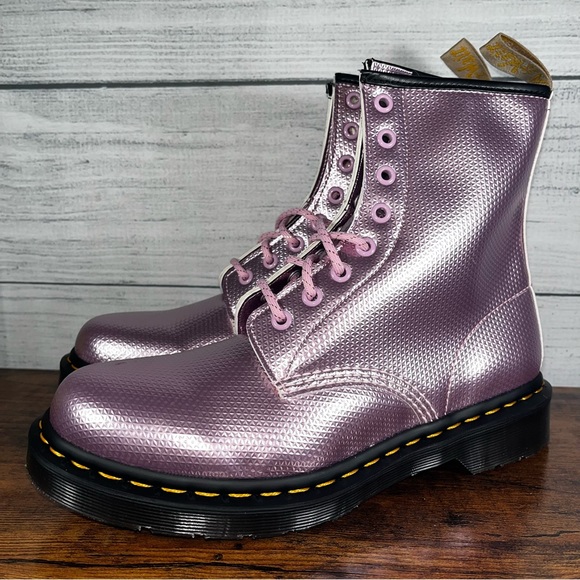 Dr. Martens | Shoes | New Dr Doc Martens Vegan 46 Pink Metallic Combat ...